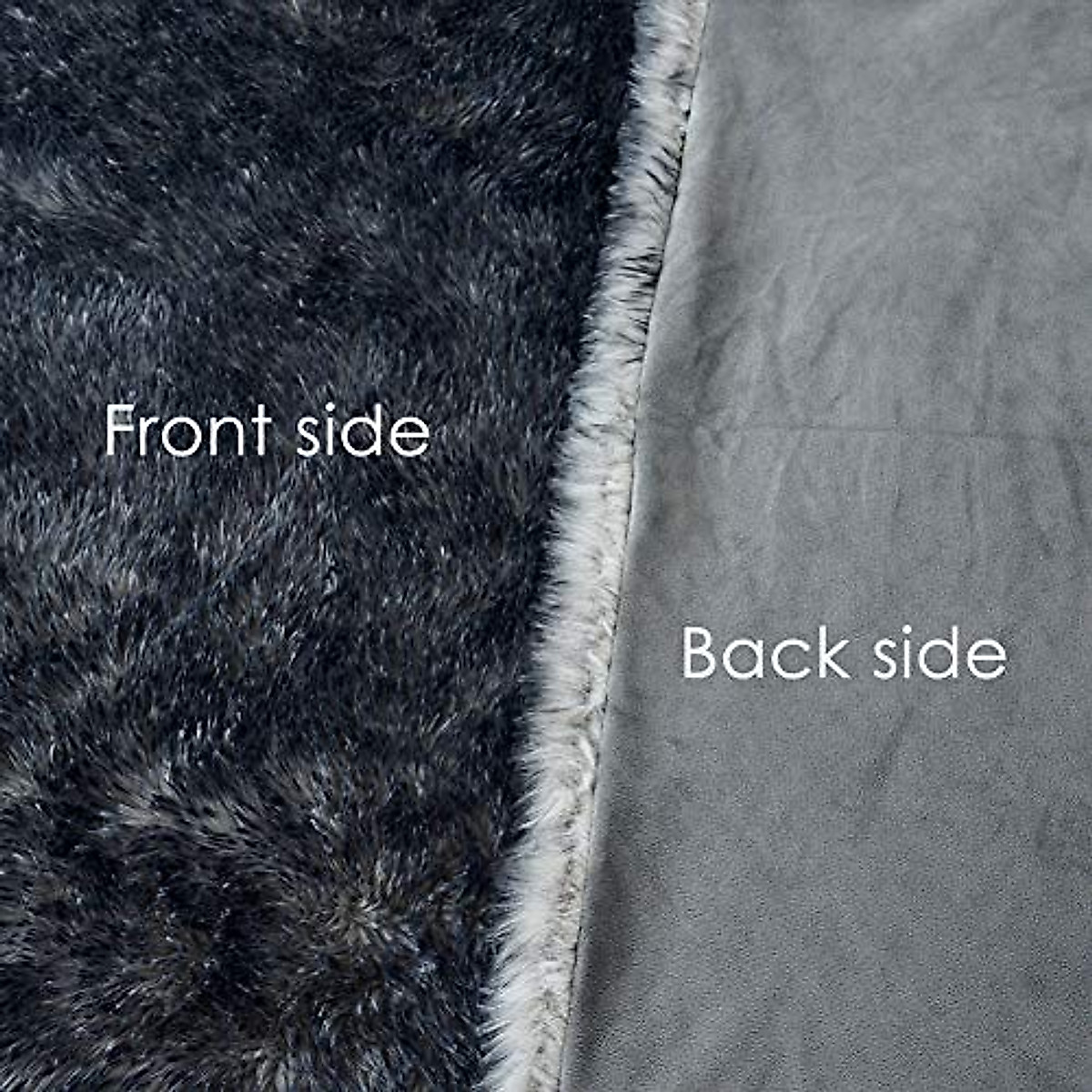 DECOSY Luxury Faux Fur Throw Blanket, Ultra Soft Fuzzy Bed Blankets, Lightweight and Cozy Warm Touch, All Season Fluffy Plush Blanket for Sofa Couch Bed (Silver Gray, 88"x 90")