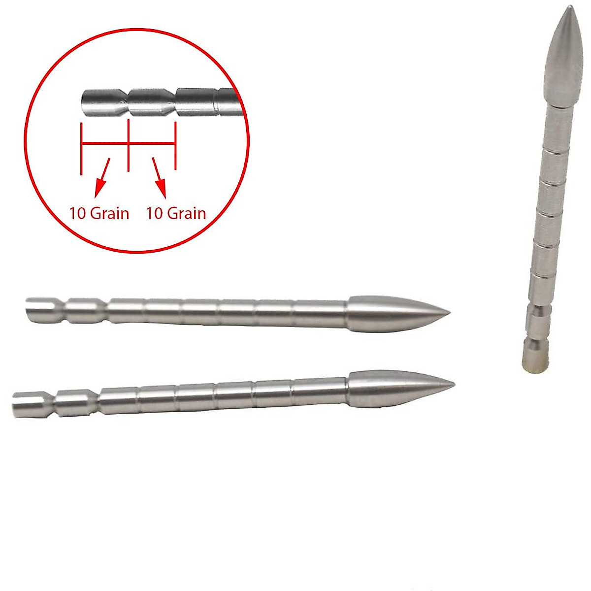 Southland Archery Supply Glue in Break Off Bullet Points .166 Stainless Steel Made in USA - 12/Pack