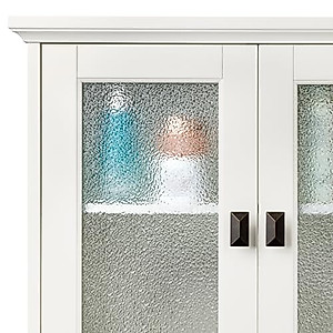 MXARLTR Wall Mount Bathroom Storage Cabinet, Medicine Cabinet with Tempered Glass Door and Buffering Hinge Over Toilet Storage Cabinet Wall Mounted Organizer Above Toilet Storage Cabinet (Cream White)