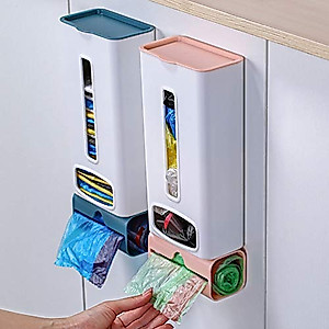 Cabilock Wall Mount Grocery Bag Dispenser Wall Mount Garbage Bag Saver Hanging Storage Box for Household Kitchen Bathroom