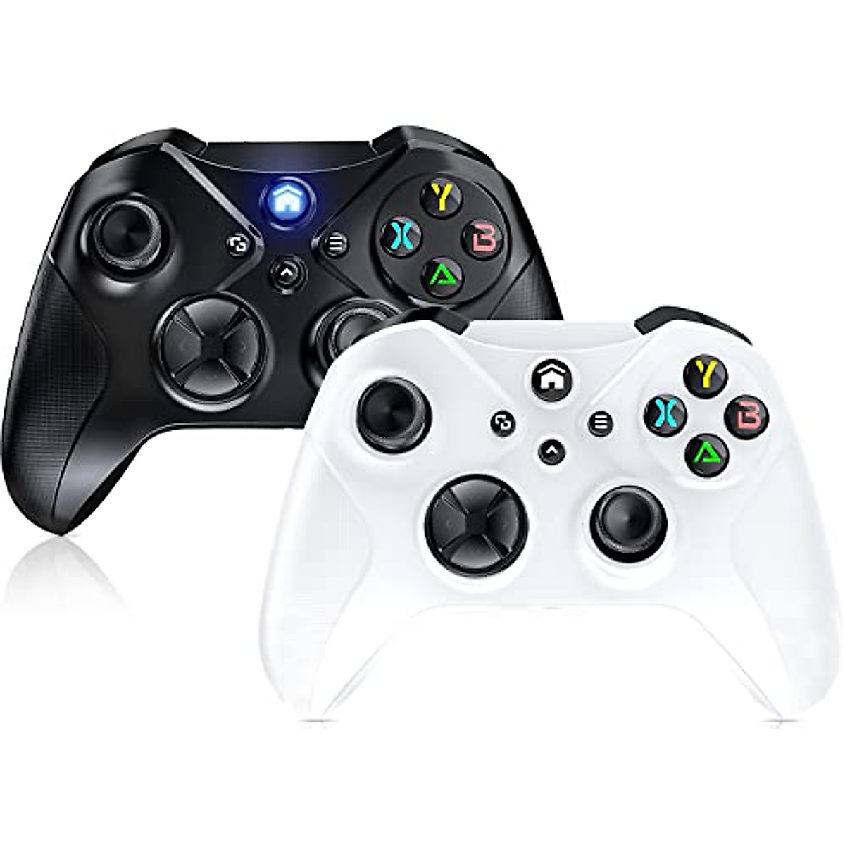 Gamrombo 2 Pack Wireless Controller Replacement for Xbox One, Compatible with Xbox Series X/S, Xbox One X/S Console, Android/iOS/PC Windows, with Dual Vibration & 6-Axis Gyro Sensor/Headphone Jack/Turbo & Marco Funtion (White+Black)
