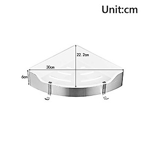 Corner Shower Caddy, Wall-Mounted Bathroom Corner Shelf with 2 Hook, Polished Chrome