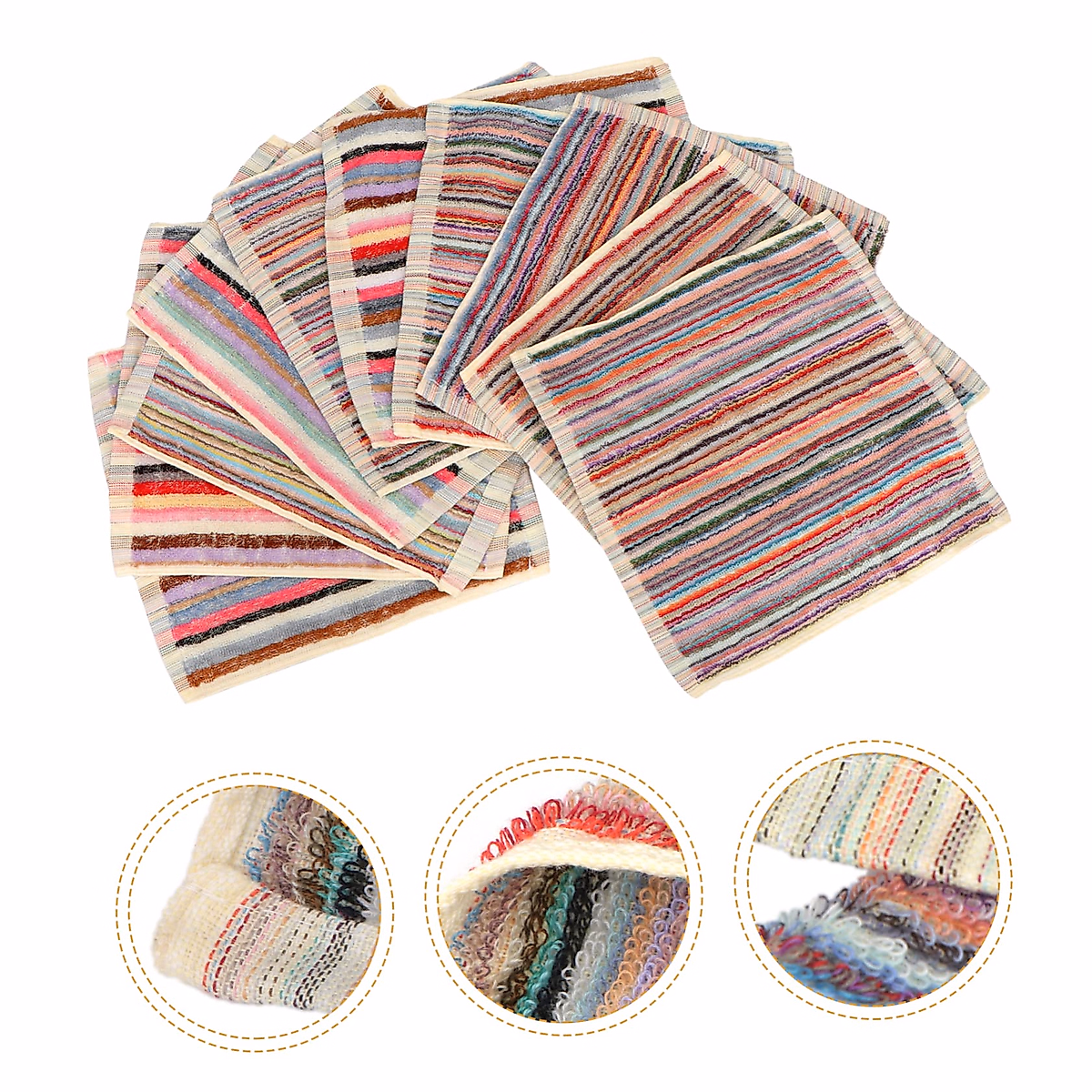 Cabilock 10pcs Baby Washcloths Natural Cotton Dish Towels Reusable Square Cleaning Cloths Absorbent Soft Hand Towels for Kitchen Bathroom 30X30CM (Random Color)