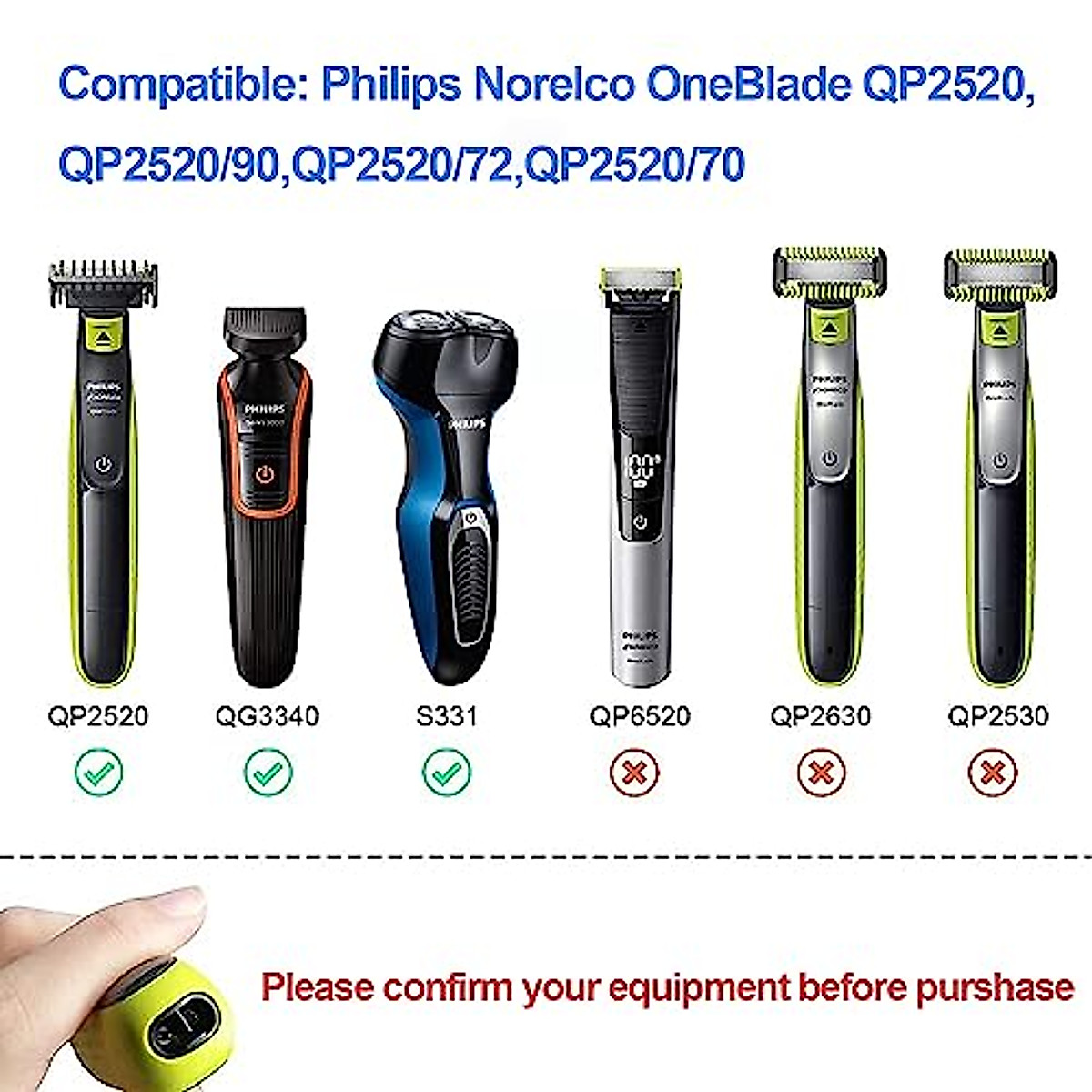 4.3V 70mA Electric Shaver Charger for Philips A00390, for Philips Norelco Oneblade QP2520, QP2520 / 90, QP2520 / 70, QP2520 / 72, Grooming Trimmer Razor Power Adapter Power Supply Cord