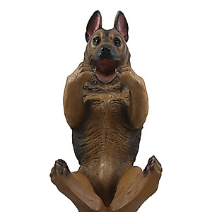 Ebros Lifelike Purebreed Pedigree Canine Adorable German Shepherd Dog Wine Bottle Holder Figurine Statue As Kitchen Wine Cellar Centerpiece Decor Storage Organizer (German Shepherd)