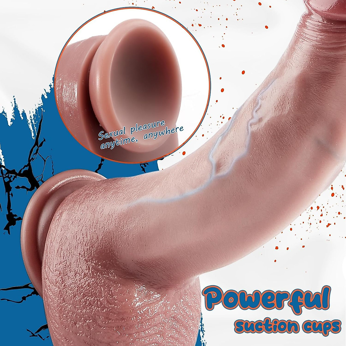 9.5-Inch Realistic Dildo and Prostate Massager，Anal Pleasure and Unparalleled Sensations to Fulfill Your Desires Lifelike Thick Dildo Anal Toy Soft Silicone Perfect for Hands-Free Anal Play