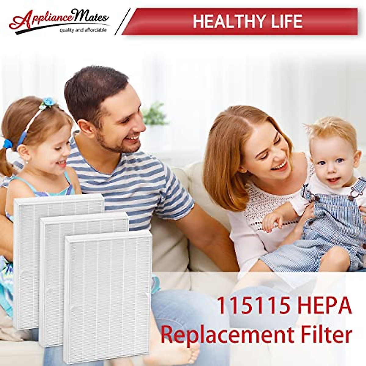 115115 HEPA Replacement Filter A Size 21 - Compatible with Winix Plasmawave C535 5300 5300-2 6300 6300-2 P300 Air Purifier(Pack of 3)