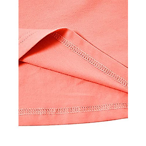 SweatyRocks Women's Eyelet Embroidery Short Puff Sleeve Top Round Neck Plain Tee Shirt Watermelon Pink S