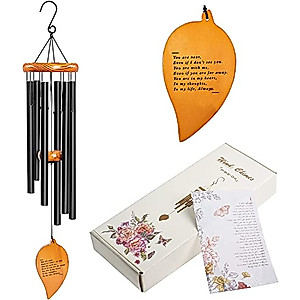 32" Memorial Wind Chimes, Sympathy Wind Chimes, Wind Chimes for Loss of Loved One, Memorial Sympathy Gift for Memory of Bereavement Mother Father for Outdoor Garden Patio - Black