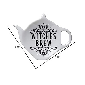 Pacific Giftware Witches Brew Tea Spoon Ceramic Rest Holder