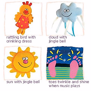 Taf Toys Toe Time Infant Car Seat Toy | Kick and Play Activity Center with Music, Lights, Mirror, and Jingling Toys | Fun Travel Baby Toy for Rear Car Seat | Easier Drive with Newborns, Babies