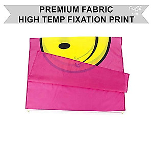 PringCor 3x5FT Flag Pink Happy Face Banner Dorm Bedroom Advertising USA
