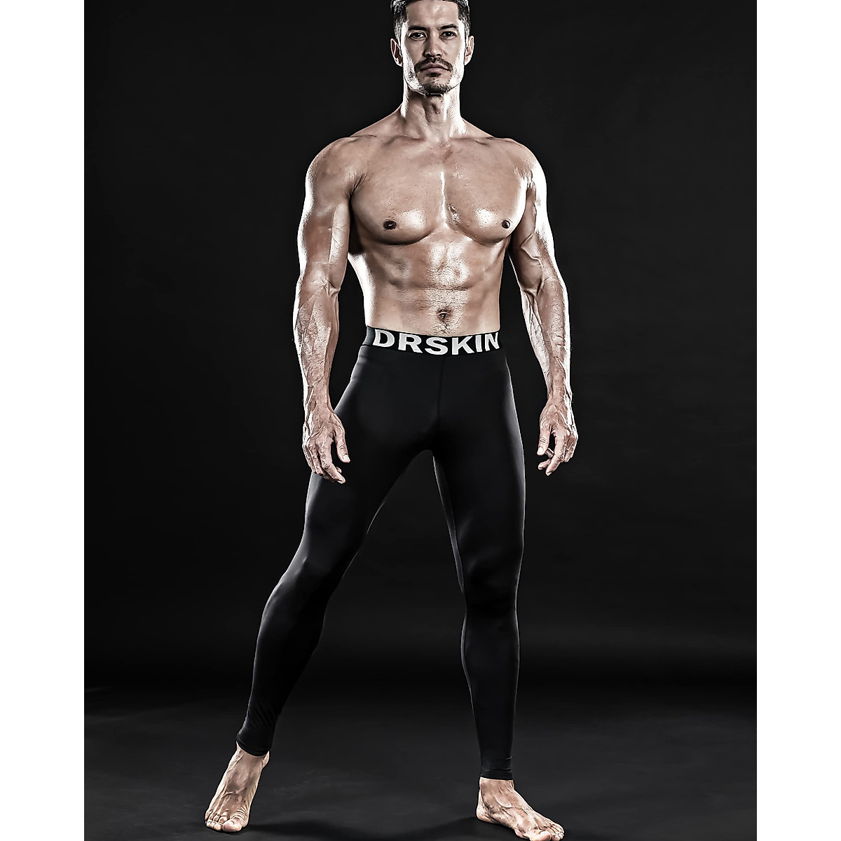 DRSKIN 3 Pack Men’s Compression Pants Tights Leggings Sports Baselayer Running Athletic Workout Active (Classic (B01 2P+MBB02 1P), M)