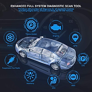 ThinkScan OBD2 Scanner Diagnostic Scan Tool Compatible for GM, Car Code Reader SAS ETS EPB Oil Light Reset Service for GM Vehicles After 1996 (for Buick/Chevrolet/Cadillac/GMC), Lifetime Free Update