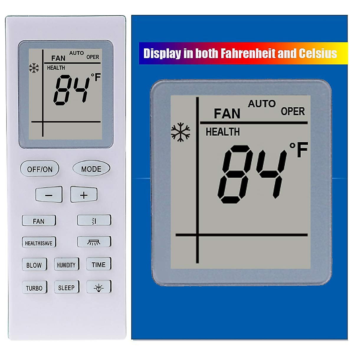 RCECAOSHAN Replacement GREE Air Conditioner Remote Control Model Number (Part Number) YB1F2 YB1F2F YB1FA YB1FAF