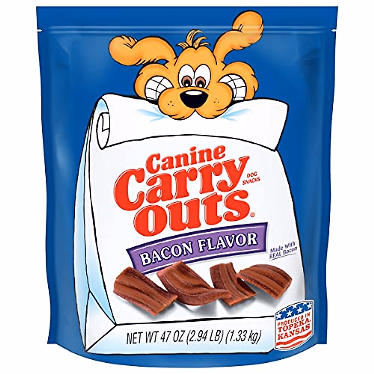 Canine Carry Outs Dog Treats, Bacon Flavor, 47 Ounce, Made with Real Bacon