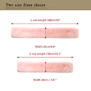 Dikoaina Women's Winter Fake Faux Fur Scarf Wrap Collar Shawl Shrug (63"/160cm, New Pure Pink)