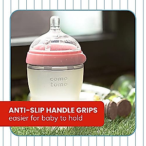 Baby Bottle Collar Rings for Comotomo Baby Bottles | Compatible with 5 Ounce and 8 Ounce Comotomo Baby Bottle | Replacement Bottle Collar, 3 Pack (Pink)