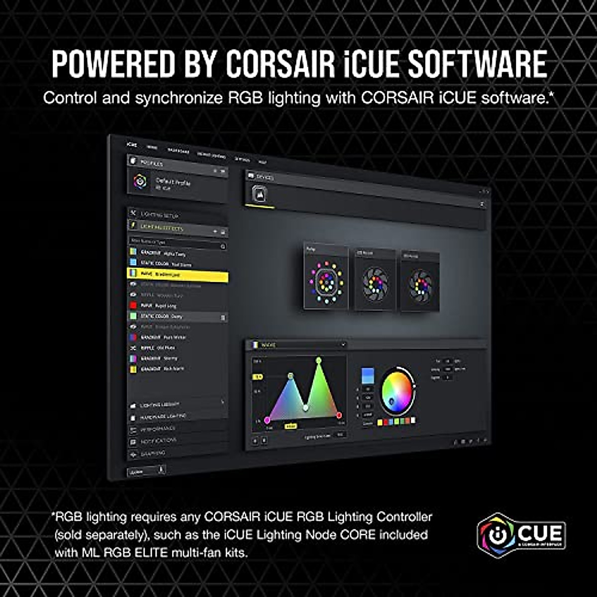 CORSAIR ML140 RGB Elite, 140mm Magnetic Levitation RGB Fan with AirGuide, Single Pack