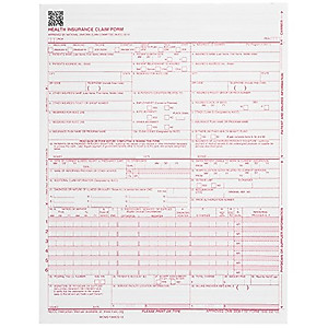 500 CMS-1500 Claim Forms - Current HCFA 02/2012 New Version - Forms Will Line Up with Billing Software and Laser Compatible - 500 Sheets - 8.5 x 11