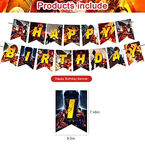 Flash Party Supplies,Birthday Party Decorations for Flash Movie 2023 for kids with happy birthday banner,cake topper ,balloons for Flash Movie theme birthday party decorations