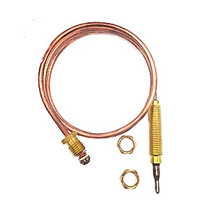 Patio Heater Thermocouple Replacement, Propane Gas Patio Heater Repair Replacement Parts with Nuts 600mm, for Patio and Room Heater Garden Outdoor Heater Accessories(as shown)