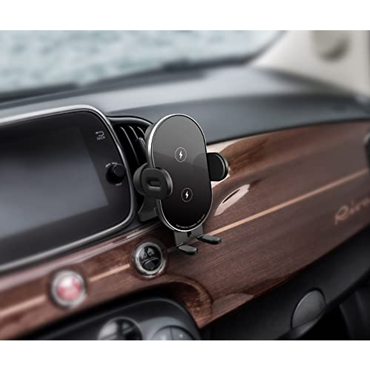 Dual Coils Wireless Car Charger Smart Sensor Phone Holder Air Vent Auto Clamping Phone Mount for car 15W Fast Charging for iPhone 14 13 12 Pro Max Mini/Samsung Galaxy Z Flip 4 3 5G/S22/S21/Note 20