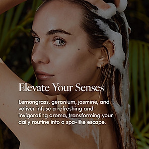 LATHER - Bamboo Lemongrass Hair Wash, 8 fl oz (2-Pack) - Daily Shampoo & Cleanser - Revitalize Hair - Bamboo, Comfrey, Chamomile - Sensitive Skin Safe - Vegan & Cruelty Free - Beauty & Hair Care