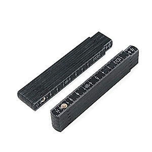 T Tulead Craftsman Folding Measuring Ruler 1m/39.37" Length Black Foldable Ruler Woodworking ABS Metric Ruler Pack of 2