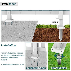 ECOOPTS 36" H x 84" W Vinyl Picket Fence Panels White Decorative Fence for Garden Patio Yard Pool Walkways (34 Pickets, Straight)