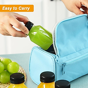 Moretoes 4oz Shot Bottles with Caps, 15pcs Plastic Juice Bottles, Beverage Containers Bulk with Lids for Juicing, Smoothies, Drinking, Fridge