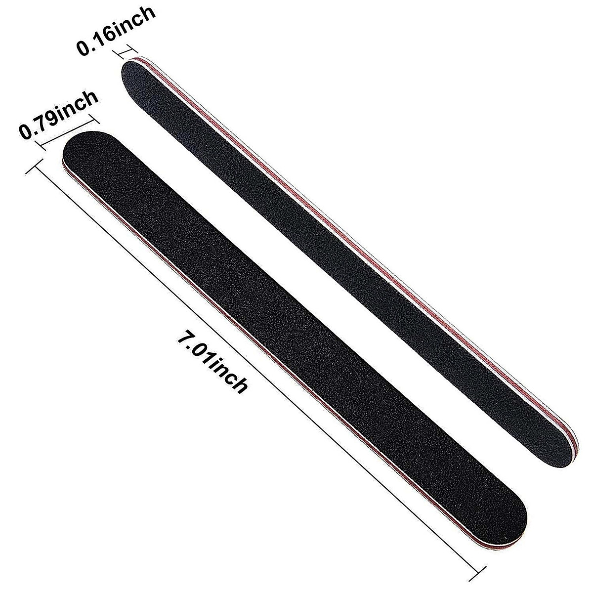 Karlash 10 PCS Professional Double Sided Nail Files Emery Board Grit Black Gel Cosmetic Manicure Pedicure