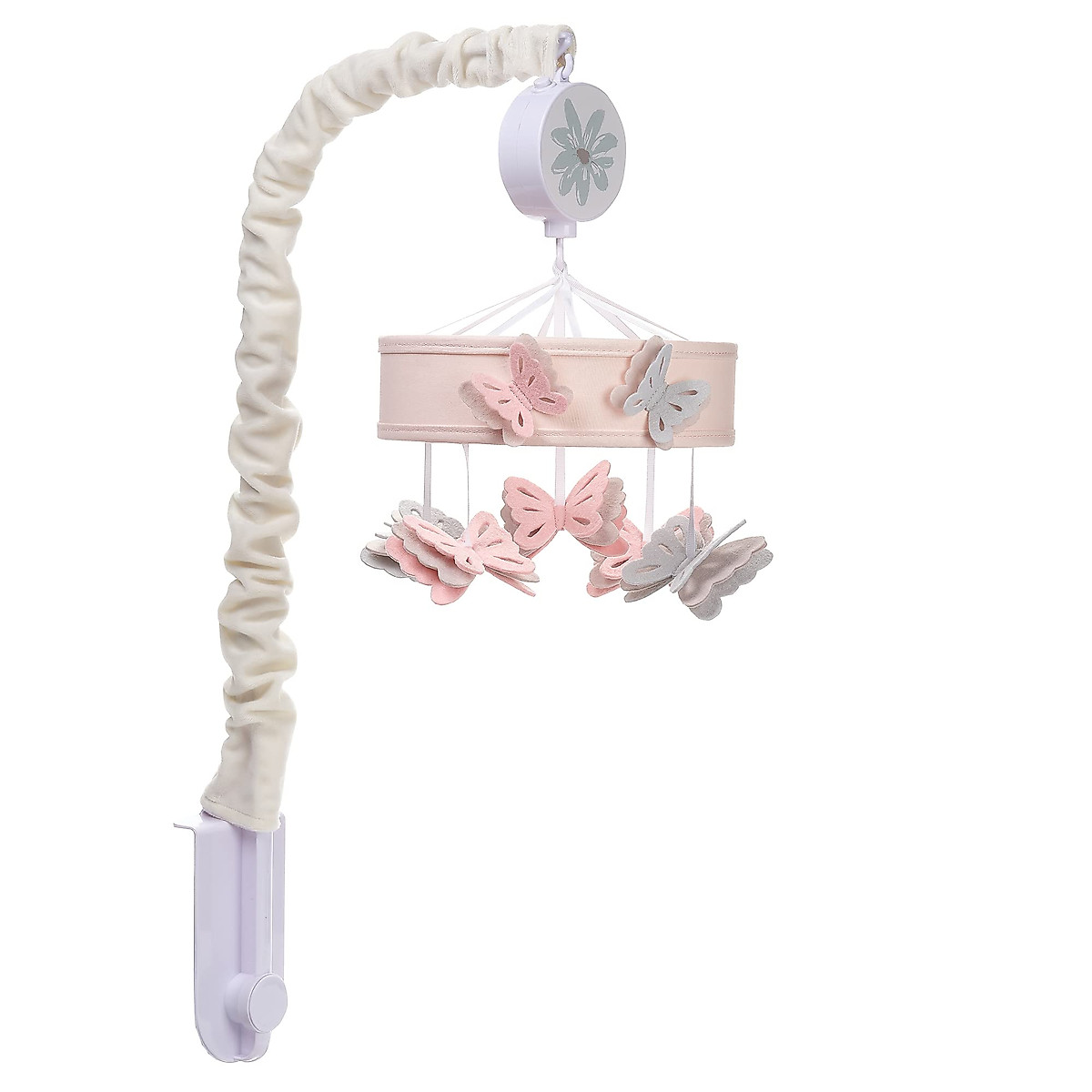 Lambs & Ivy Baby Blooms Pink Butterfly Musical Baby Crib Mobile Soother Toy