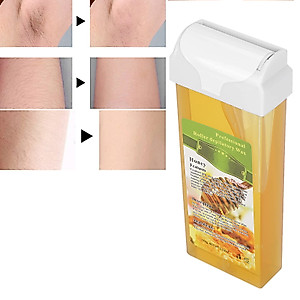Roll-On Wax Cartridge for Hair Removal 100g Roller Depilatory Wax for Body Legs Arms Armpit Hair Removal Professional or Home Uses(Honey)