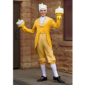 Fun Costumes Disneys Beauty and the Beast Lumiere Costume for Men, Be Our Guest Candlestick Charmer Outfit Medium