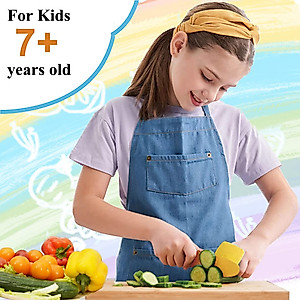 Kibbidea Kid Chefs Knife for Real Cooking, Stainless Steel Kids Kitchen Knife, BPA-Free Kids Friendly Knife with Finger Guard, Cut-proof Glove, Kids Knives Set for Cutting (Orange)