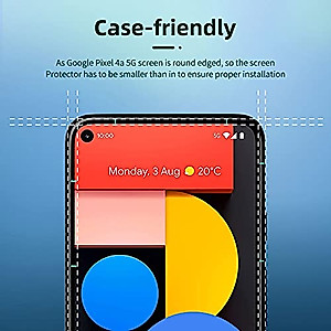 NEW'C Pack of 3, Glass Screen Protector for Google Pixel 4a 5G Anti-Scratch, Anti-Fingerprints, Bubble-Free, 9H Hardness, 0.33mm Ultra Transparent, Ultra Resistant Tempered Glass