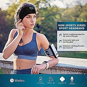 Fulext Sleep Headphones Wireless, Upgrade Wireless Sports Headband Headphones with Ultra-Thin HD Stereo Speakers Long Time Play for Side Sleepers Running Yoga Travel, Gifts for Men Women