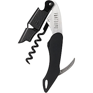 Vintorio Professional Waiters Corkscrew - Wine Key with Ergonomic Rubber Grip, Beer Bottle Opener and Foil Cutter (1 Pack)