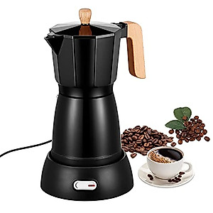 SHANGSKY Coffee Pot Electric Coffe Maker 6 Cup, Espresso Coffee Maker Cafeteras Electricas Italian Coffee Pot Espresso Makers Portable Aluminum Electric Mocha Pot Electric Moka Makers