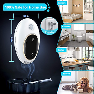 Plug in Air Purifier with Motion Sensor Light for Home, Odor Eliminator Mini Ozone Air Freshener Ionizer Deodorizer to Remove Smell from Pets Smoke Toilet for House Bathroom Kitchen Bedroom Office