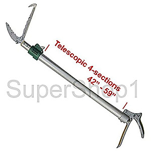 RA Jasper Pro Heavy Duty Telescopic Reptile Snake Tongs Grabber Catcher Handling Aluminum