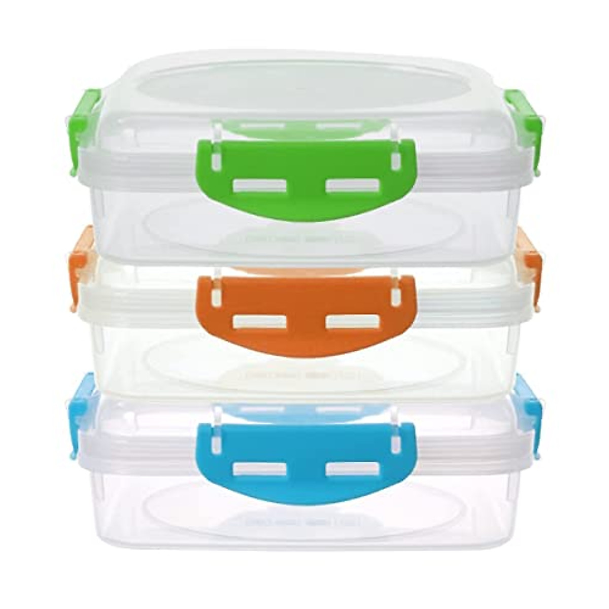 Crafterlife 3 Color Sandwich Containers, Reusable, BPA Free Plastic Food Storage for Sandwich Box Lunch Boxes Meal Prep (Green, Orange, Blue)