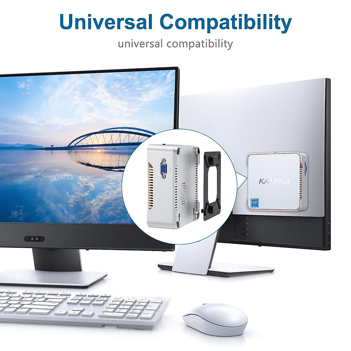 KAMRUI Mini PC Windows 11 Pro, 8GB DDR4 128GB SSD Celeron J4125 Mini Desktop Computer, Support 2.5-inch SSD, 2.4G+5.0G WiFi, 4K HDMI x2, Gigabit Ethernet, BT 4.2, Support Windows 10 Pro Micro PC