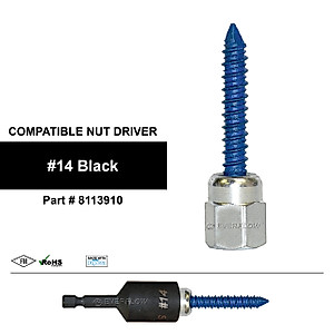 Sammys 8059957-25 Vertical Anchor Super 3/8 in. Threaded Rod Fitting, 5/16 x 1 3/4 in. Screw, Silver and Blue, 25 Piece