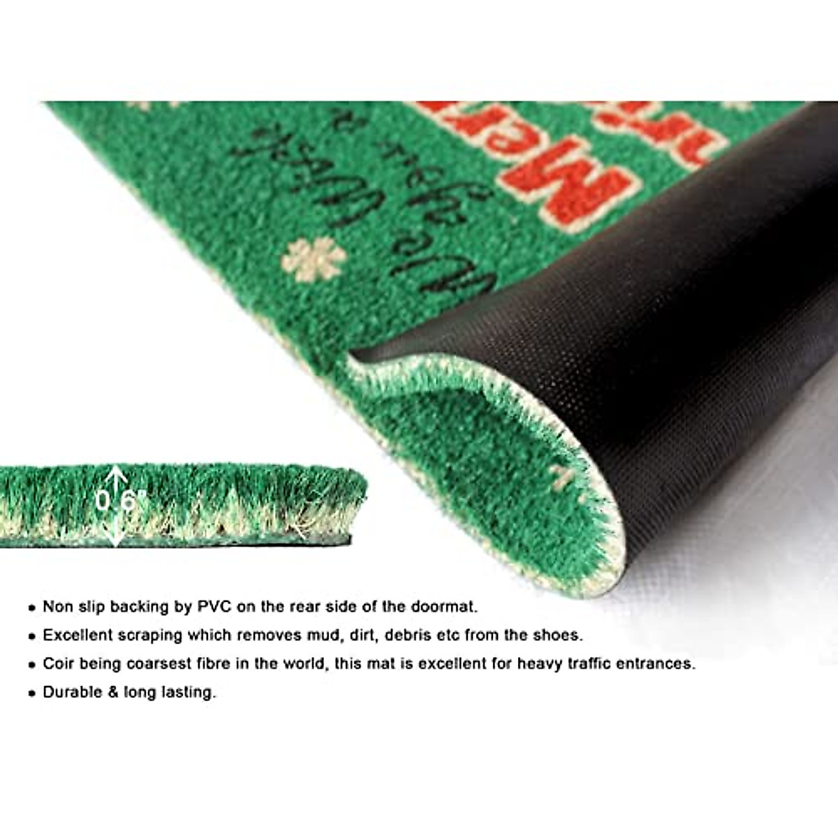 Rugsmith Green Machine Tufted Holiday We Wish You A Merry Caroler Area Rug, 18" x 30"