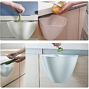 NEED&NEED Kitchen Sink Garbage Basket Multi-Functional Hanging Trash Can Scraps Containers Organizer Countertop Basket Ivory & Black (Pack of 2)