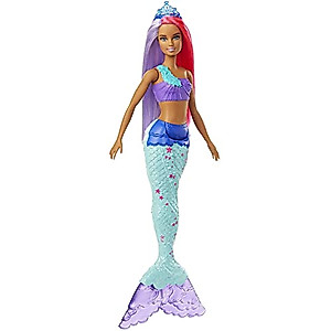 Barbie Dreamtopia Mermaid Doll, 12-inch, Pink and Purple Hair, with Tiara, Gift for 3 to 7 Year Olds