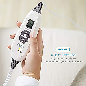 Pure Enrichment® PureRelief™ Luxe Micromink Electric Heating Pad (12”x24”), 6 InstaHeat™ Settings, Ultra-Soft, Machine-Washable, Auto Shut-Off - for Temporary Pain Relief (Sand Waves Designer Print)