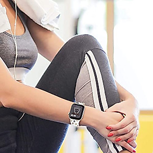 Chinber Sport Loop Band Compatible with Apple Watch 38mm 40mm 41mm, Fadeless Printed Pattern Soft Silicone Waterproof Replacement Strap for iWatch Series 8 7 6 5 4 3 2 1 SE, Color Dog Paw